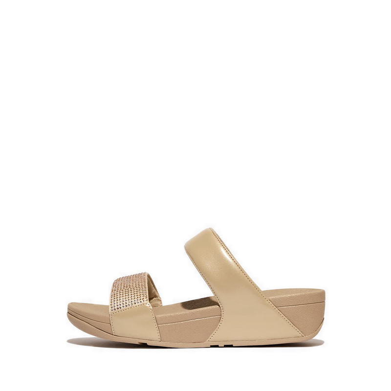 Jual Fitflop Lulu Women's Crystal Embellished Slides - Latte Beige | Shopee Indonesia