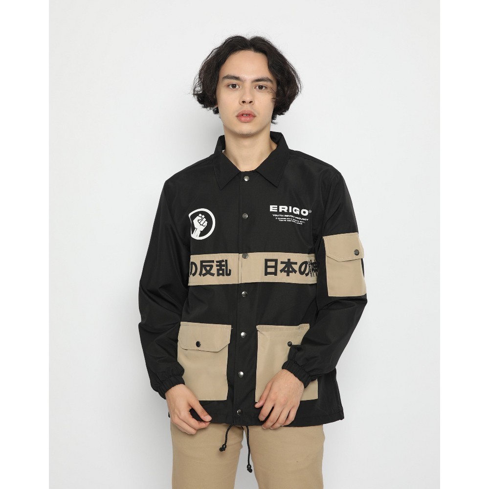 Jual Erigo Coach Jacket Hayato Black Unisex | Shopee Indonesia