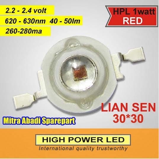 Jual HPL 1W / High Power LED 1 Watt Red Lian Sen | Shopee Indonesia