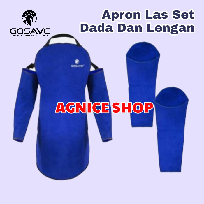Jual Apron Las Set Gosave bahan Kulit Celemek Las Pelindung Badan n ...