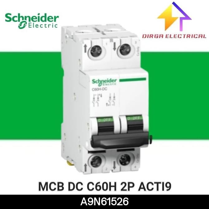 Jual Mcb Schneider Dc C60H A9N61526 6A 2P C60H Dc C6 2Phase Acti9 Schneider Original | Shopee ...
