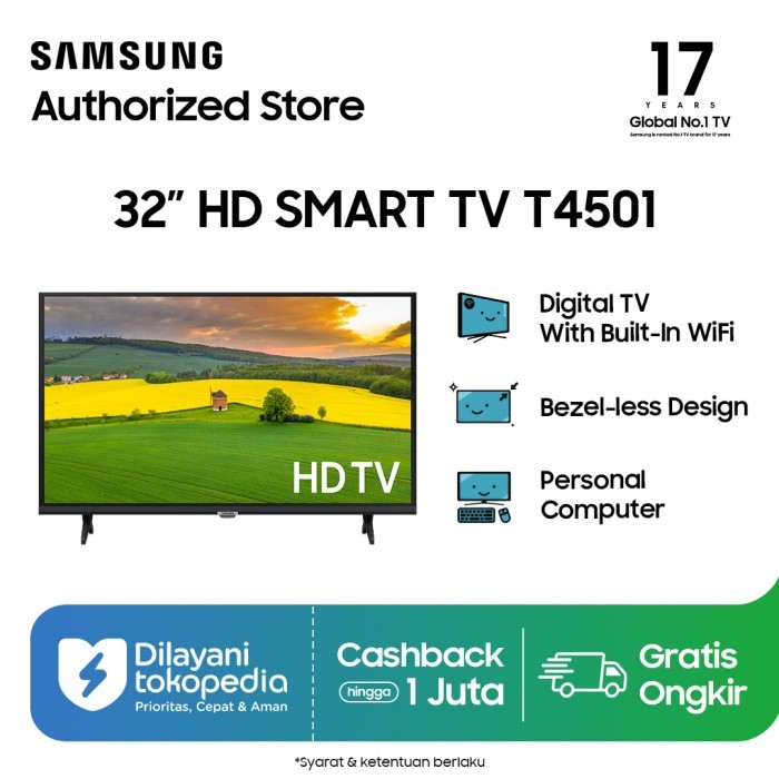 Jual Samsung 32 inch HD Smart TV T4501 dengan PurColor | Shopee Indonesia