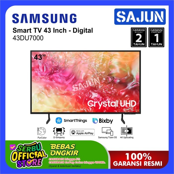 Jual Samsung 43DU7000 Crystal 4K UHD Smart TV 43 Inch UA43DU7000KXXD ...