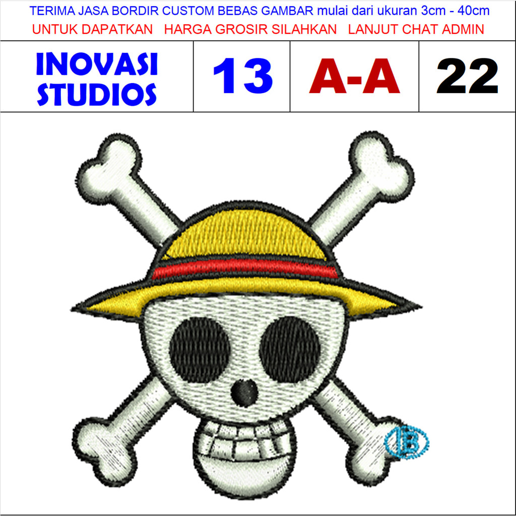 Jual PATCH BORDIR LOGO ANIME ONE PIECE SKULL PIRATE ( A-A22 ) - IPATCH ...