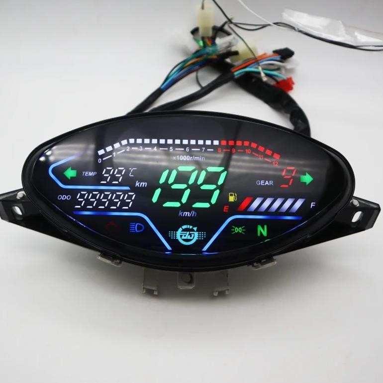 Jual Motoqueen 2023 Led Digital Motorcycle Speedometer Rpm Dashboard ...