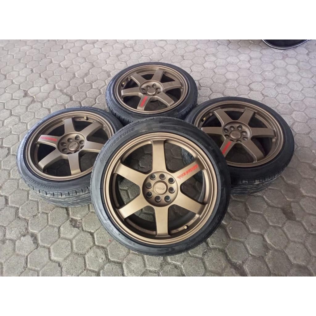 Jual Velg Mobil Bekas Avanza Jazz Yaris Volk Te37 Ring 17 Lebar 7,5 + Ban Bs 205/45 R17 Buat ...