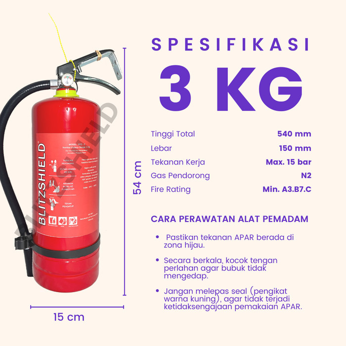 Jual [BEST SELLER] APAR 3KG ABC DRY POWDER / FIRE EXTINGUISHER | Shopee ...