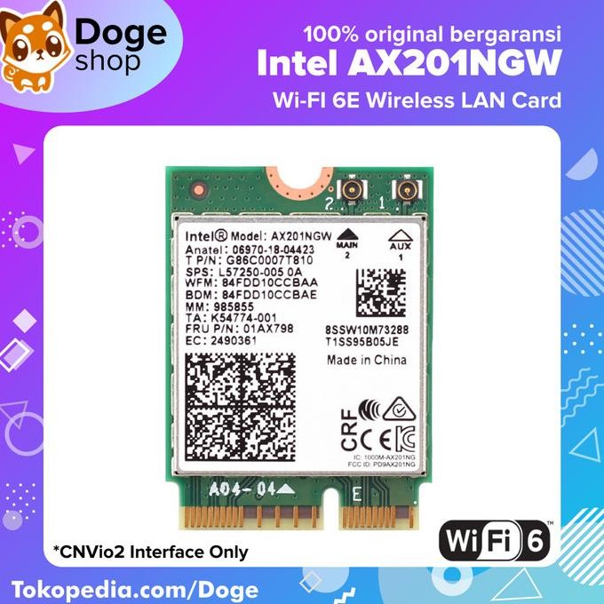 Jual Intel WiFi 6 AX201 Wireless Card Bluetooth 5 M.2 NGFF AX201NGW ...