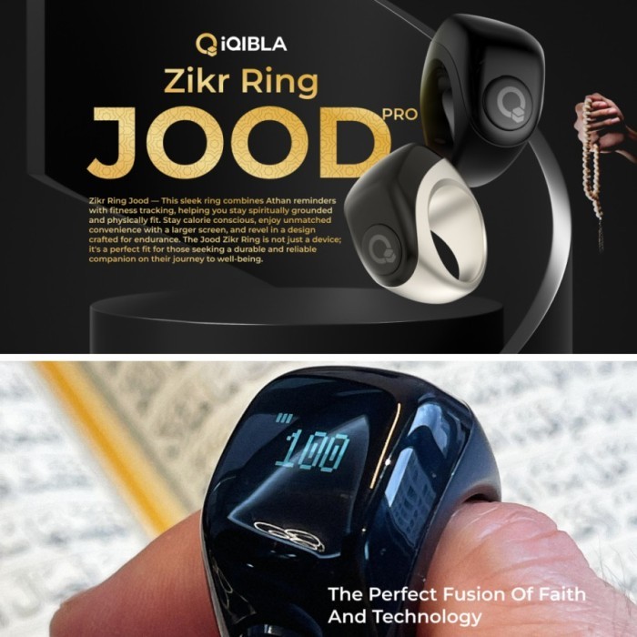Jual iQibla Zikr Smart Ring JOOD PRO Cincin Tasbih Zikir Muslim Digital ...