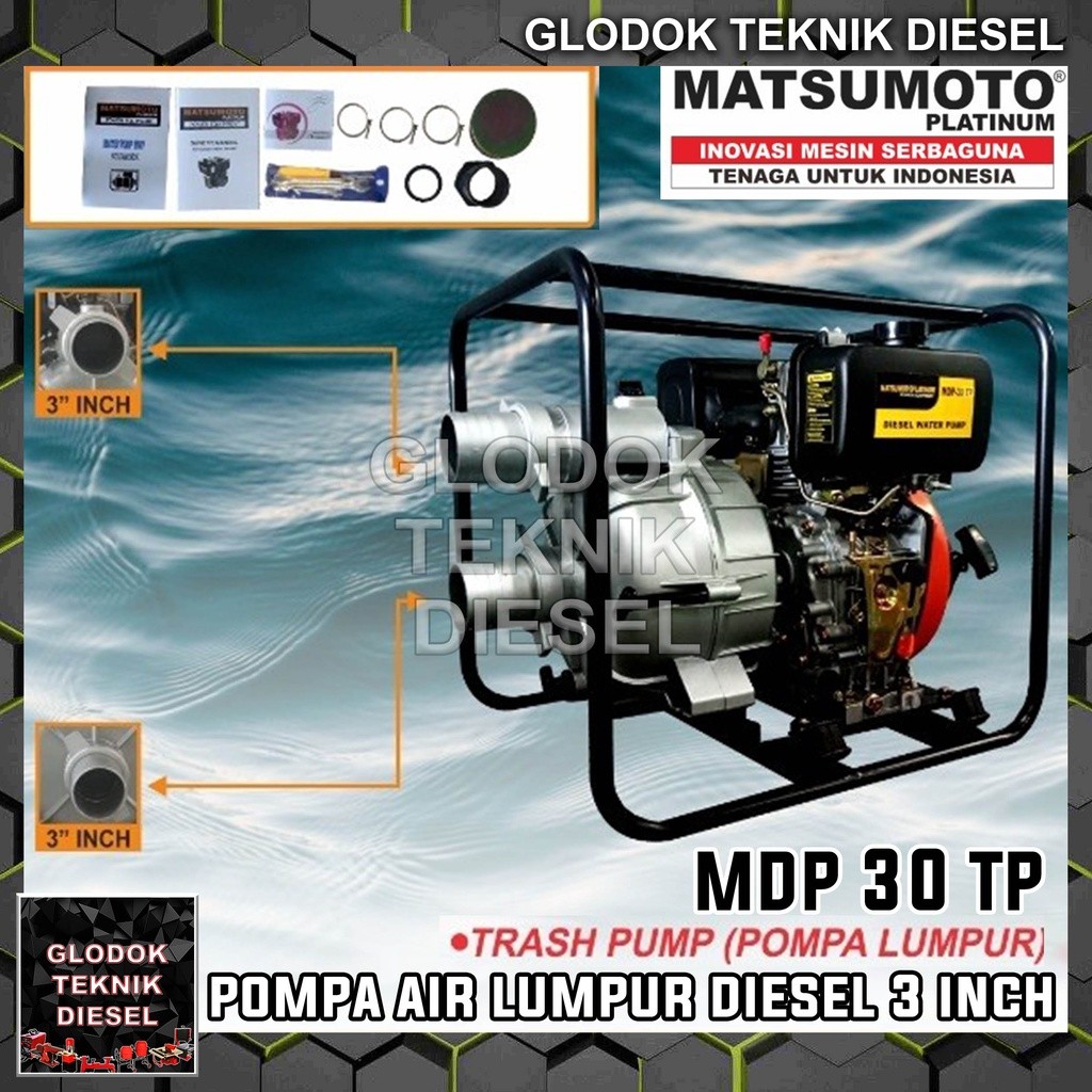 Jual Mesin Pompa Air Lumpur Solar Diesel Trash Pump Matsumoto 3 Inch ...