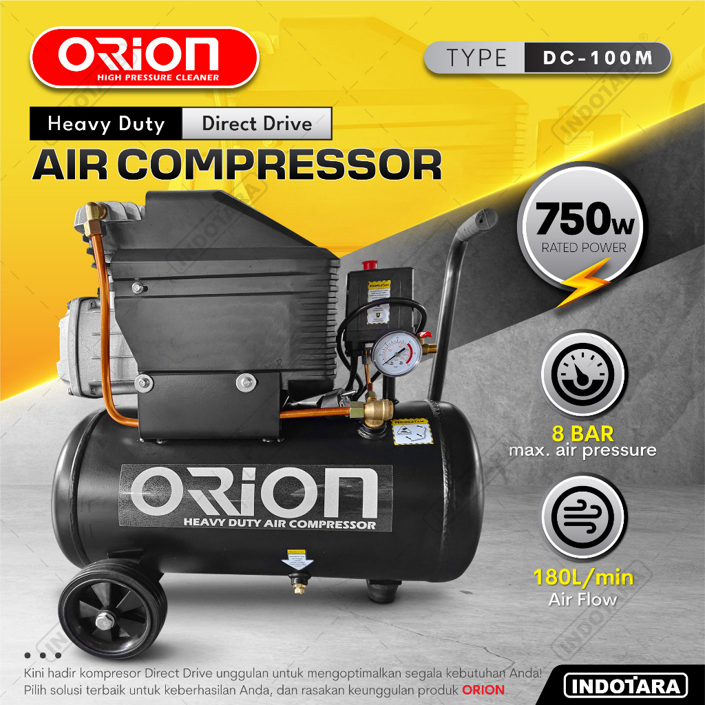 Jual Kompresor Angin 1 HP 24L Air Compressor Orion type DC100M | Shopee ...