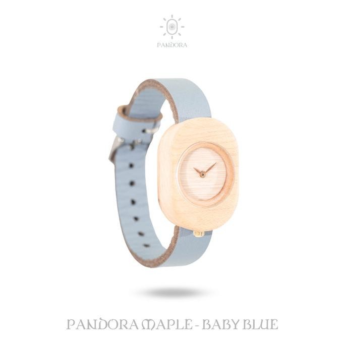 Jual Jam Tangan Kayu Unisex Eboni Pandora Maple - Baby Blue [terbaik ...