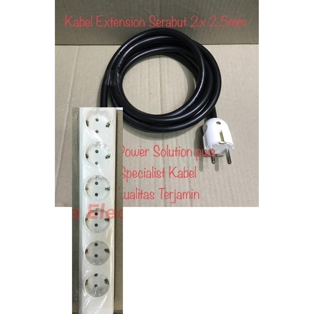 Jual Kabel listrik Tambahan Roll ( Extension ) 20M 2x2.5mm 6 Lubang ...