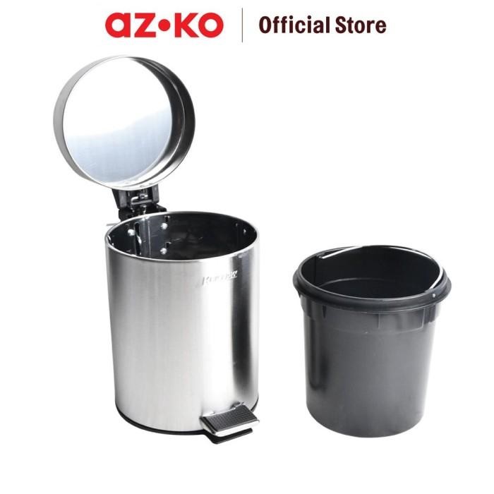 Jual Azko Krisbow 5 Ltr Tempat Sampah Softclose Bulat Satin Finish Terbaru 100 % Original ...