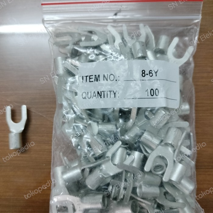 Jual HOT SALE! Skun Kabel Skun Y Skun Garpu Polos 10mm 8-6 / 8-8 ( 100 ...