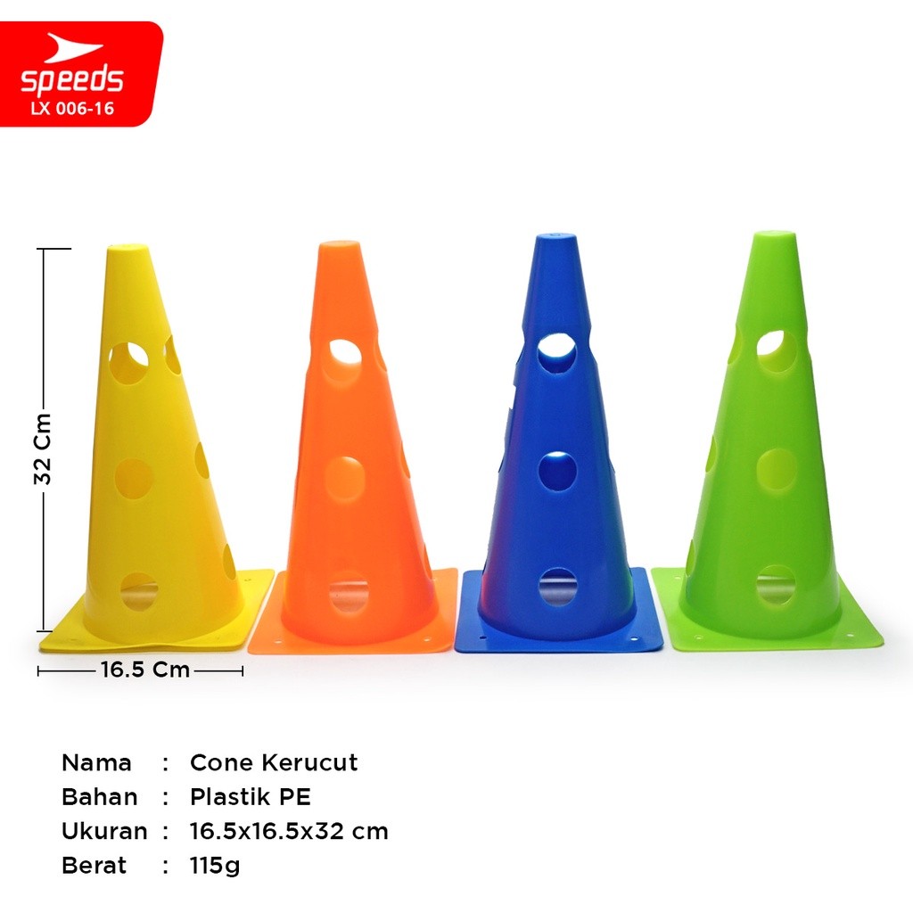 Jual SPEEDS Cone Kerucut Penanda Olahraga ukuran 32cm Model Berlubang ...