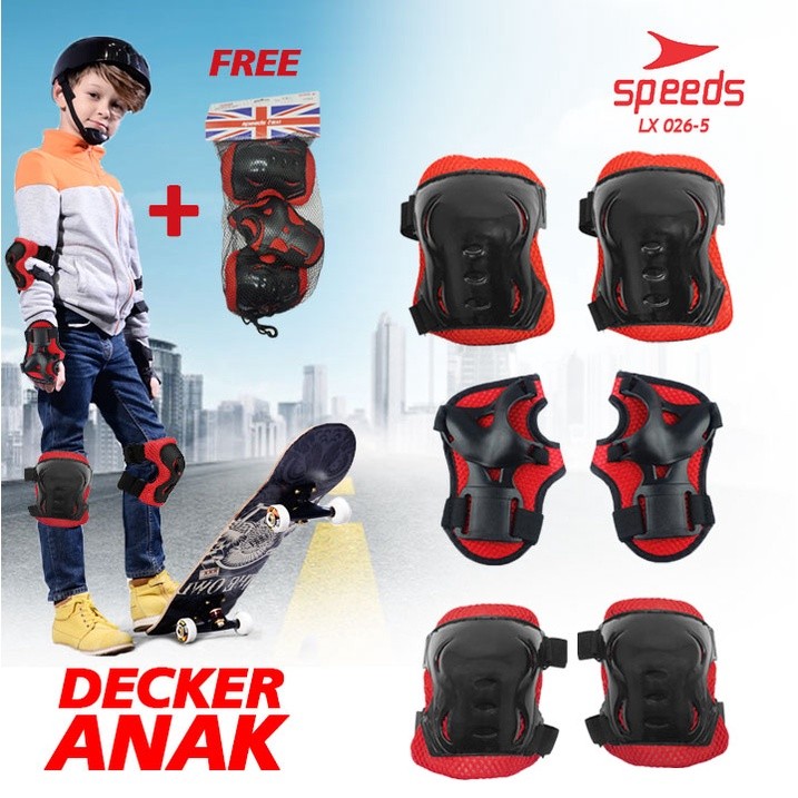 Jual SPEEDS Set Deker Dekker Deckker Anak Inline Pelindung Lutut Siku ...