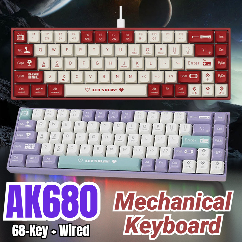 Jual AK680 Wired Mechanical Keyboard Hot-Swappab USB Gaming | Shopee ...