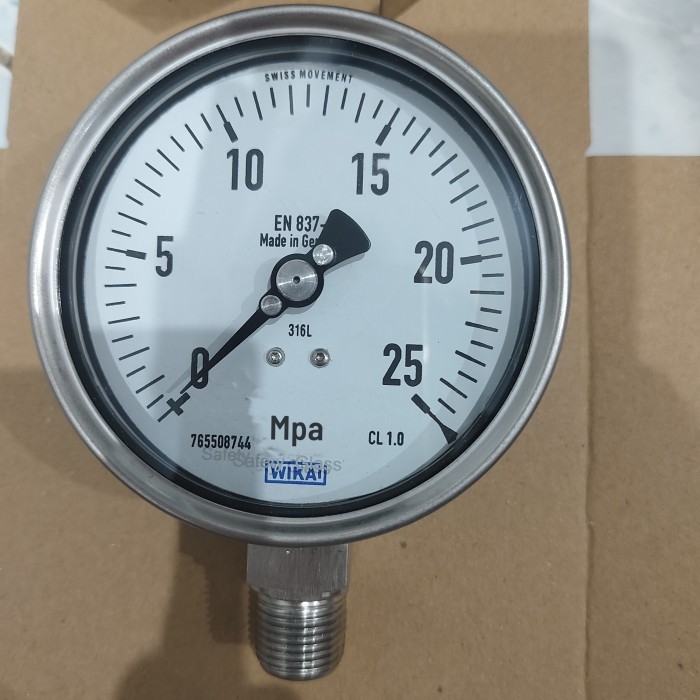 Jual Wika Pressure Gauge 4 Inch 0-25 Mpa Bottom Ss Drat 1/2 Npt | Shopee Indonesia