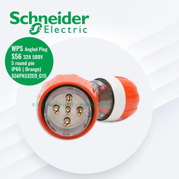 Jual Wps Schneider Angled Plug S56 250V 32A 500V 5 Round Pin Ip66 ...