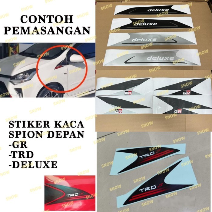 Jual Stiker Depan Spion Sticker Mobil Universal TRD GR Deluxe Hitam ...