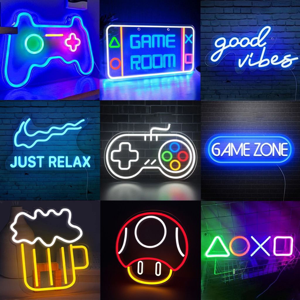 Jual Lampu Neon LED Game Tanda Dinding Gantung Dekorasi Ruang Game ...