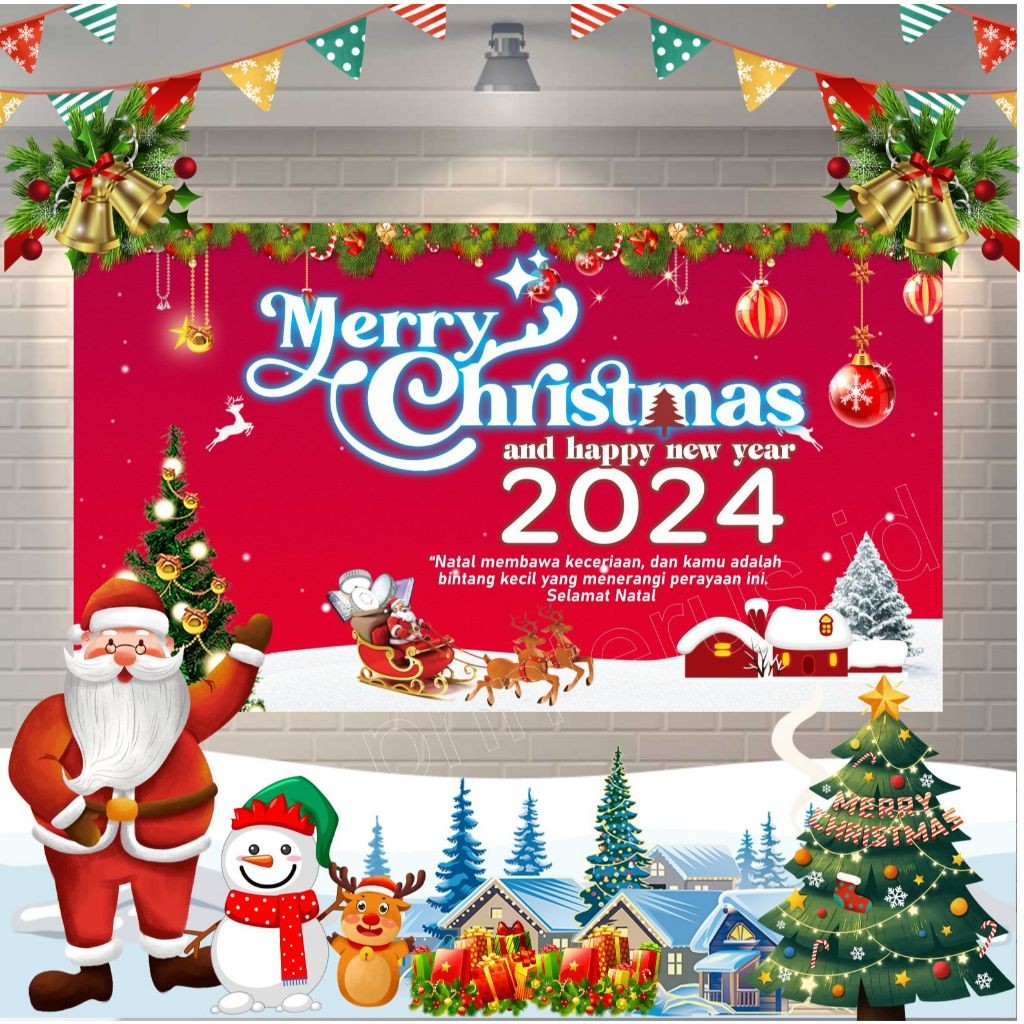 Jual Ambil Promo Sekarang Spanduk Banner Backdrop Natal & Tahun Baru ...