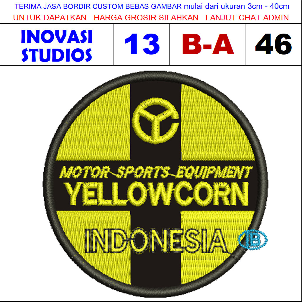 Jual PATCH BORDIR LOGO B-A47 YELLOWCORN INDONESIA MOTOR SPORT EQUIPMENT ...