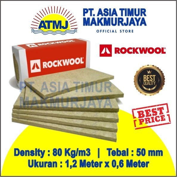 Jual Rockwool Merk Rockwool Density 80 kg/m3 Tebal 50 mm Lembaran ...