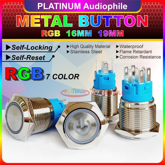 Jual ELT SAKLAR ON OFF STAINLESS RGB LED METAL PUSH BUTTON SWITCH RGB ...