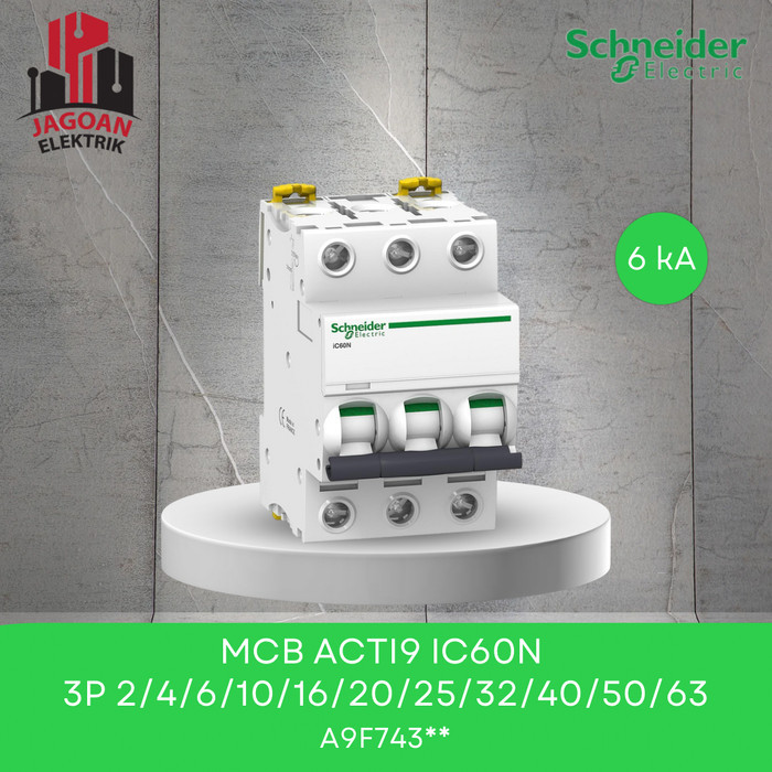Jual Mcb Acti9 Ic60N 3P 2/4/6/10/16/20/25/32/40/50/63 Schneider - A9F743** | Shopee Indonesia
