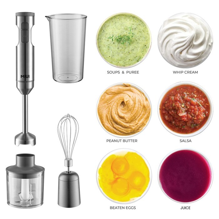 Jual Miui Powerful 1000W 4-In-1 Hand Immersion Blender,Stainless Steel Stick Blender,700Ml ...