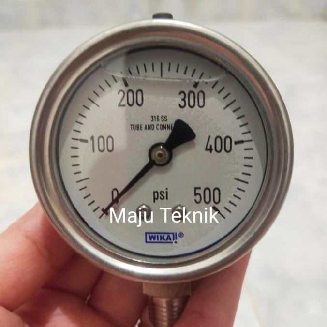 Jual WIKA PRESSURE D 2,5" 0-500 PSI DRAT 1/4" NPT BOTTOM FULL SS ORIGINAL DAN TERPERCAYA ...