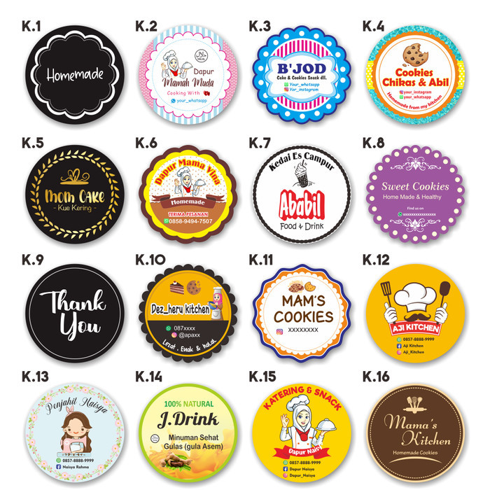 Jual Stiker label / stiker bulat /stiker produk cutting custom FREE DESIGN | Shopee Indonesia