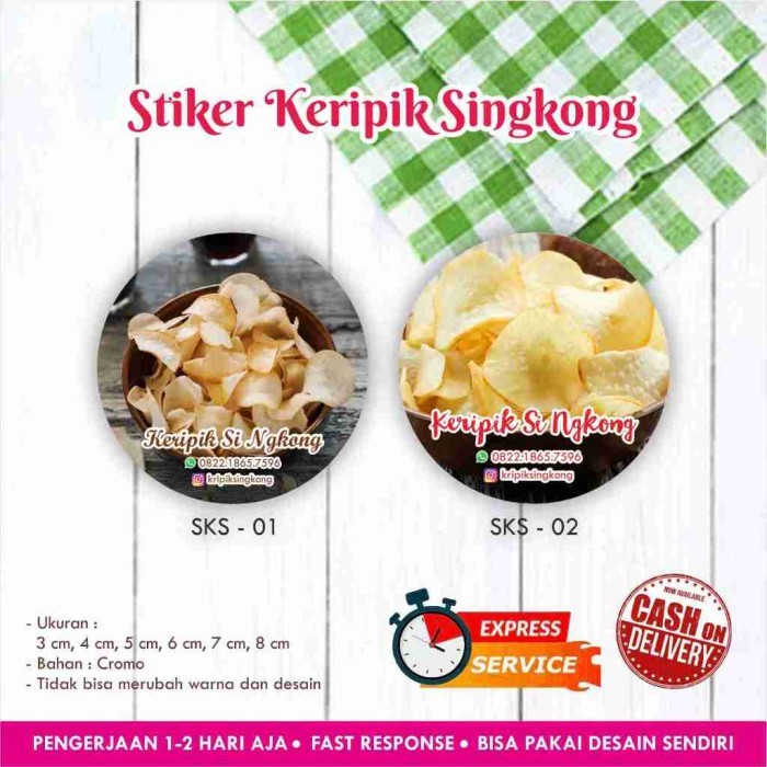 Jual Stiker Keripik Singkong Cromo bulat / Label Makanan | Shopee Indonesia