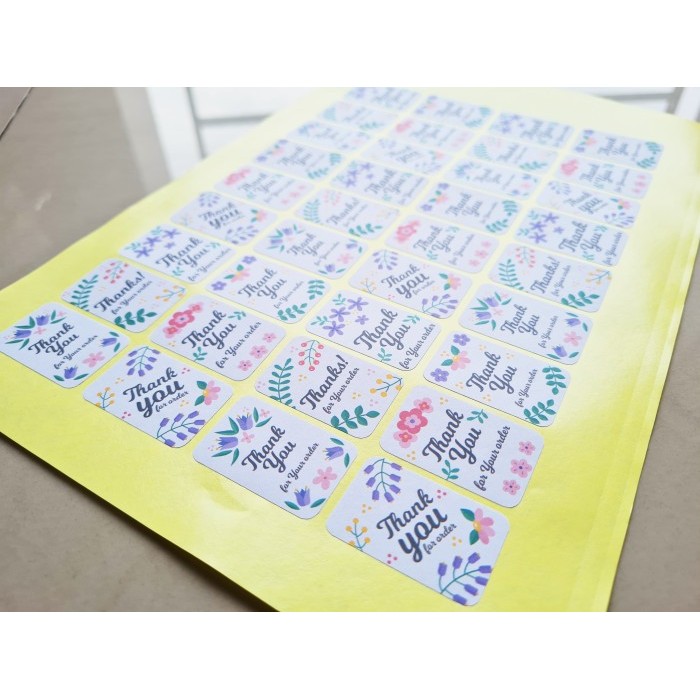 Jual STICKER LABEL THANK YOU STICKER SEGEL PERSEGI PANJANG 2,6 X 4 CM ...