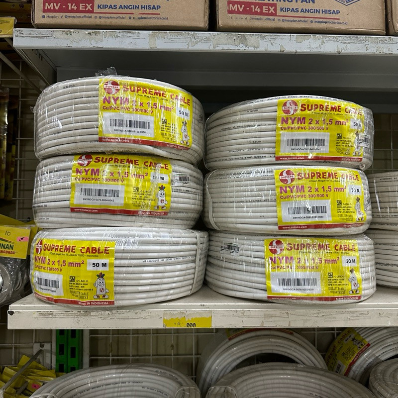 Jual Kabel Listrik Nym Supreme 2X1.5 Mm / 50 Meter / 50 M / 50M Kabel Listrik | Shopee Indonesia