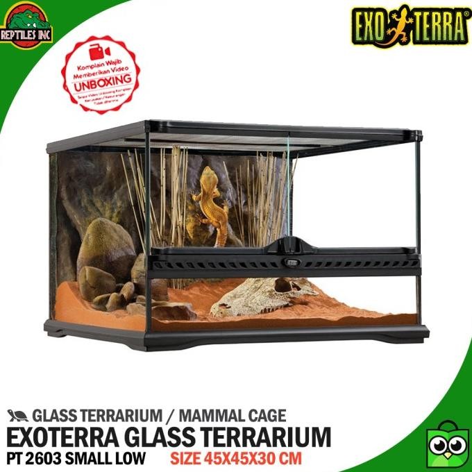 Jual Exoterra Glass Terrarium 45x45x30cm / Kandang Akuarium Paludarium Hewan Reptil Kura Kura ...