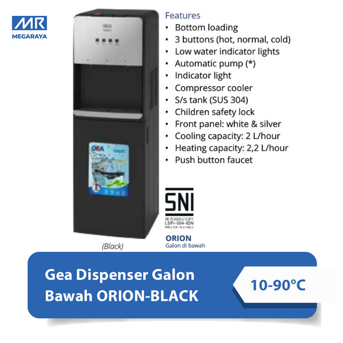 Jual LEON GEA WATER DISPENSER AIR NUM GALON BAWAH ORION BLACK / HITAM ...