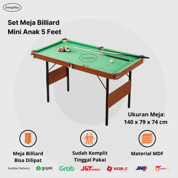 Jual Meja Billiard 5feet mini pool table anak 5ft 5 feet MDF | Shopee ...
