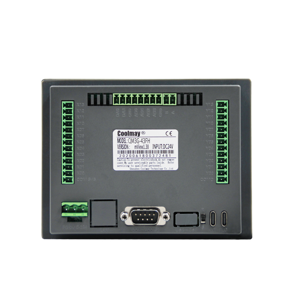 Jual 4.3 Inch HMI Plc Integrated QM3G-43FH-24MR-4AD2DA-485P 12 Relay Outputs Coolmay HMI PLC ...