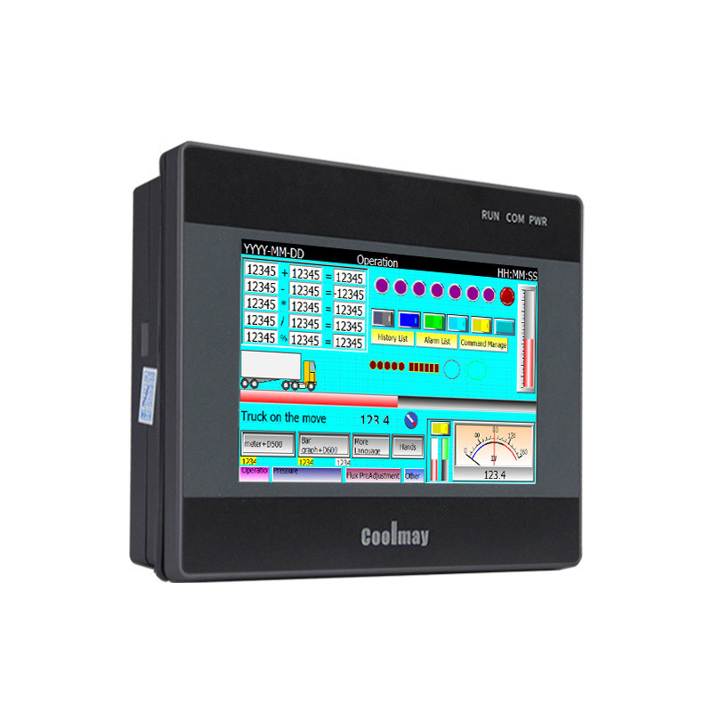 Jual Coolmay 4.3 inch 12di 12do transistor output rs485 rs232 industrial all in one plc ...