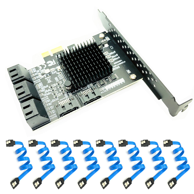 Jual PCI-E SATA 2X 4X 8X 16X PCI-E Cards PCI Express to SATA 3.0 8-Port ...