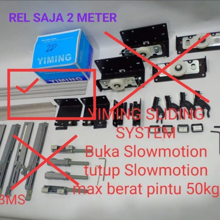 Jual YIMING 2 MTR REL SLIDING PINTU GESER ATAS BAWAH BEBAN 50 KG ...