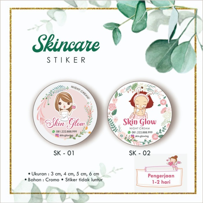 Jual Skincare Sticker Bulat / Sticker Kemasan / Label Skincare | Shopee ...