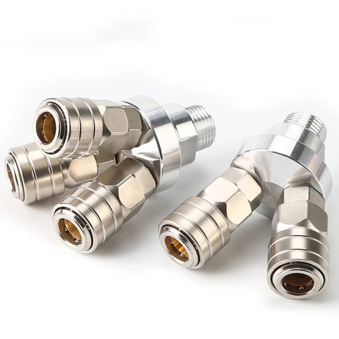 Jual CHROMEE Quick Connector Air Compressor Manifold 2 Way 3 way Quick ...