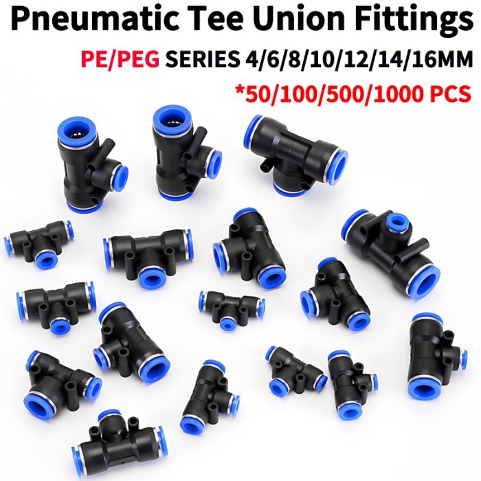 Jual CHROMEE PE Union Tee Push to Connect Airline Fittings for 4 6 8 10 ...