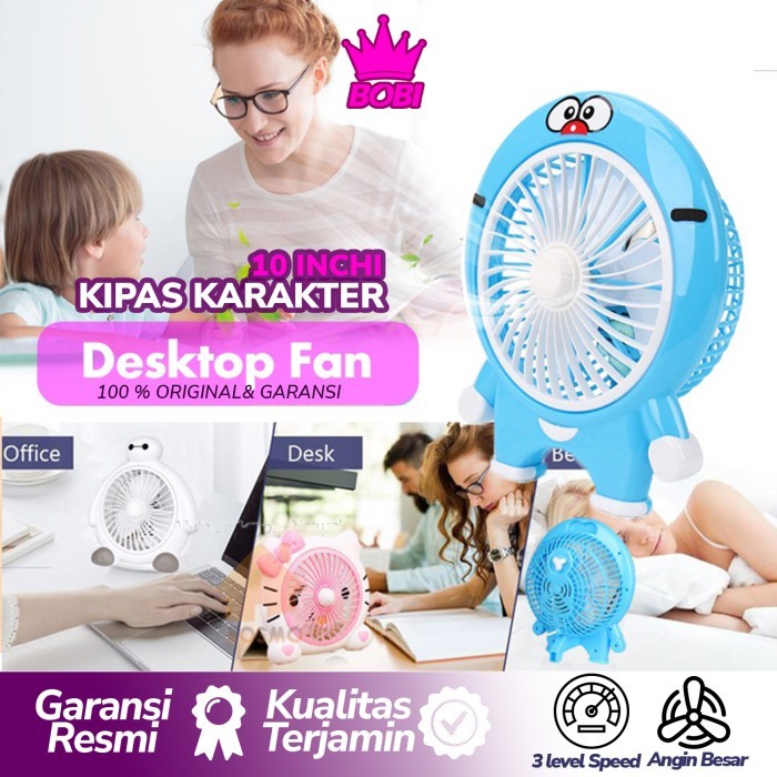 Jual Ready Kipas Angin Meja Karakter AKUS Portable Box Desk Fan BESAR ...