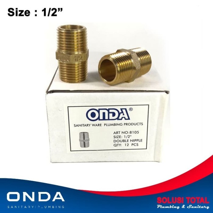 Jual Double Nipple Onda 1/2" Brass Kuningan Dobel Nepel Nepple Valve | Shopee Indonesia