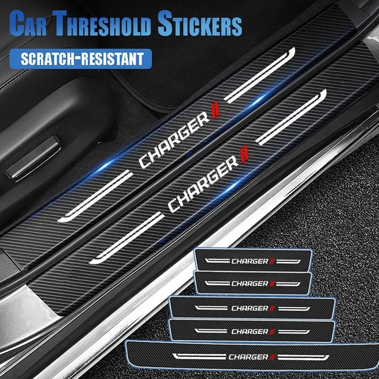 Jual Car Door Threshold Sticker Scuff Scratch for Dodge Charger Logo ...